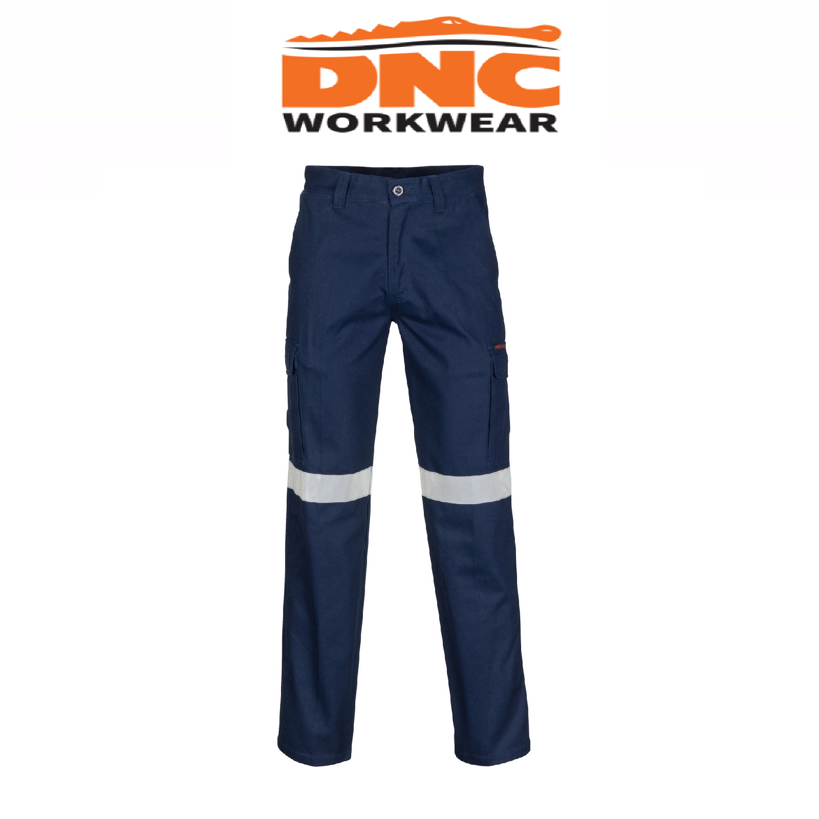 DNC Workwear Mens Middle Weight Cotton Double Angled Cargo Pants Refle ...