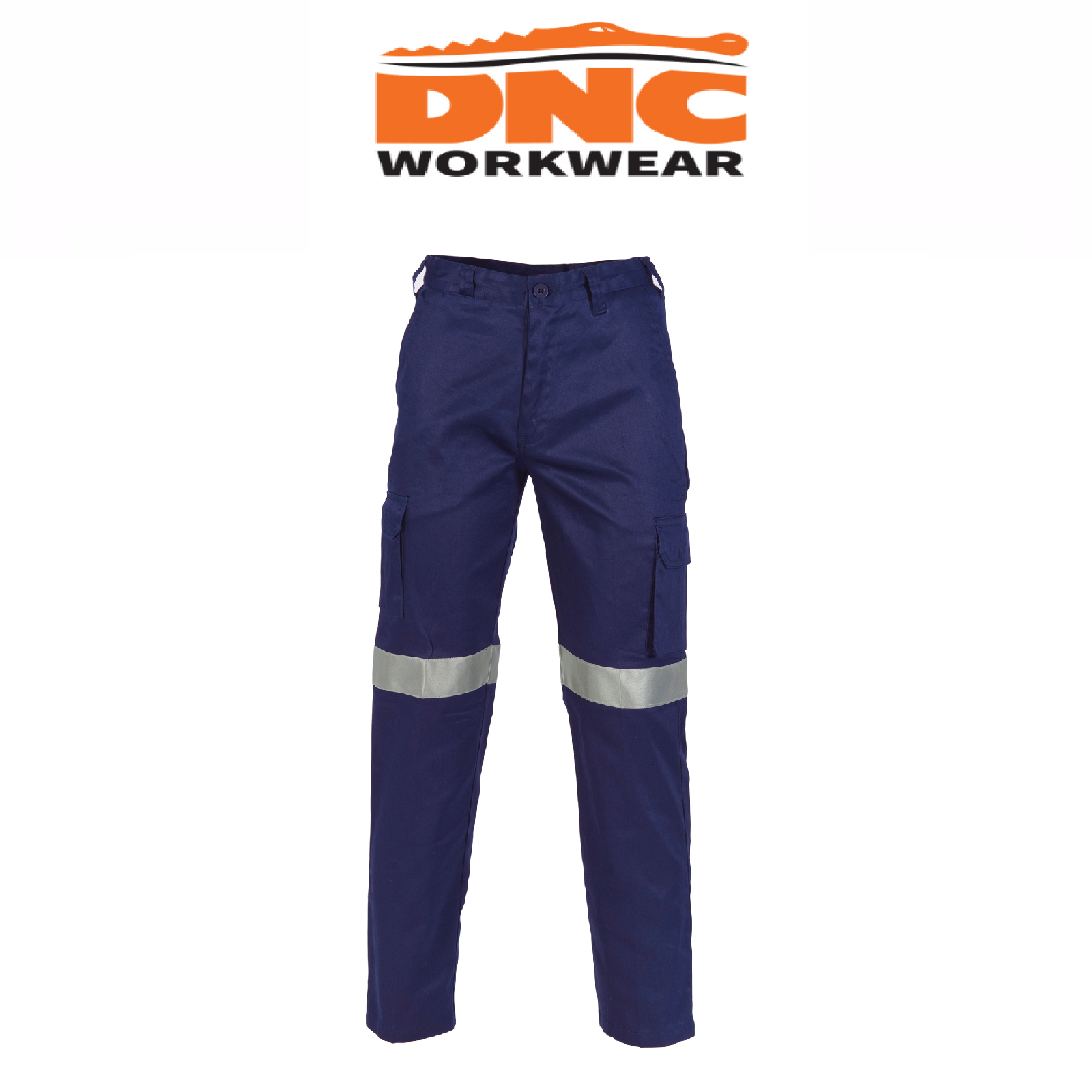 DNC Workwear Mens Lightweight Cotton Cargo Pants 3M R/Tape Reflective ...
